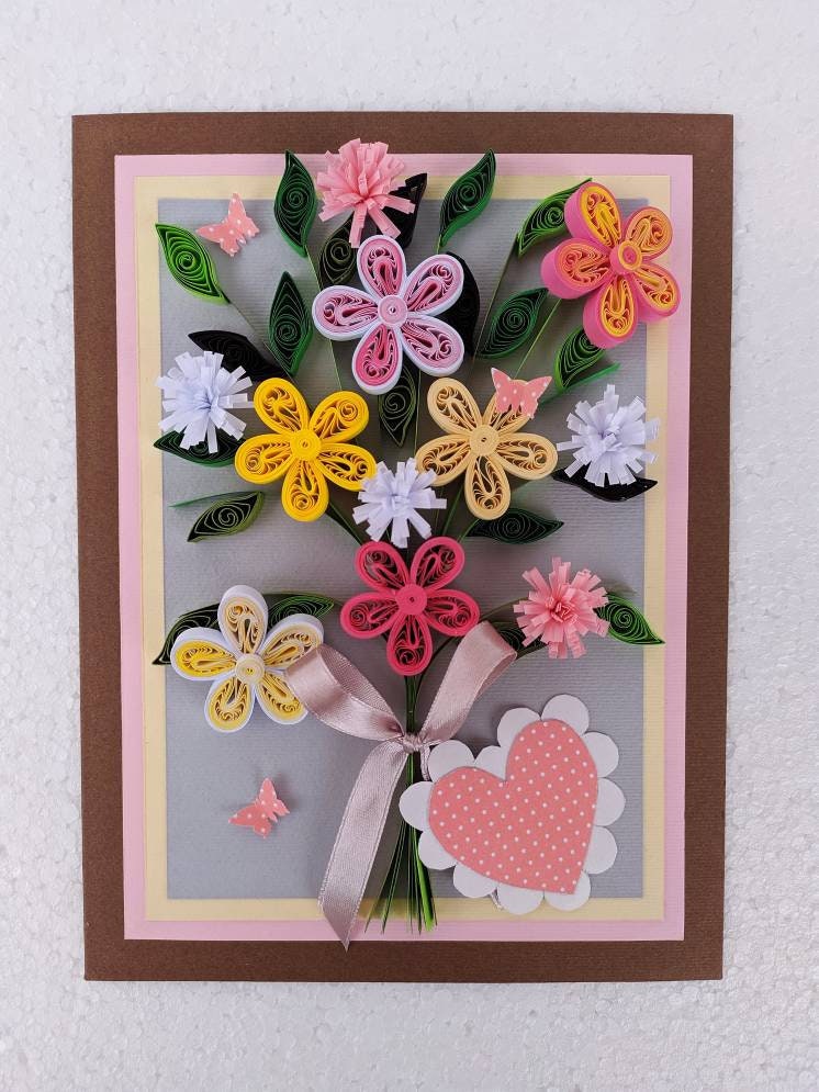 Quilling Gift Bouquet Card - Etsy
