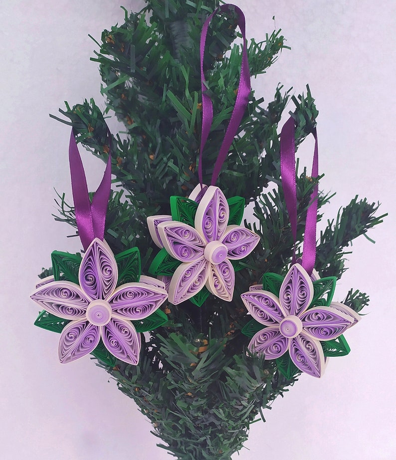 Quilling Gift Flower Ornament Set of 3 - Etsy