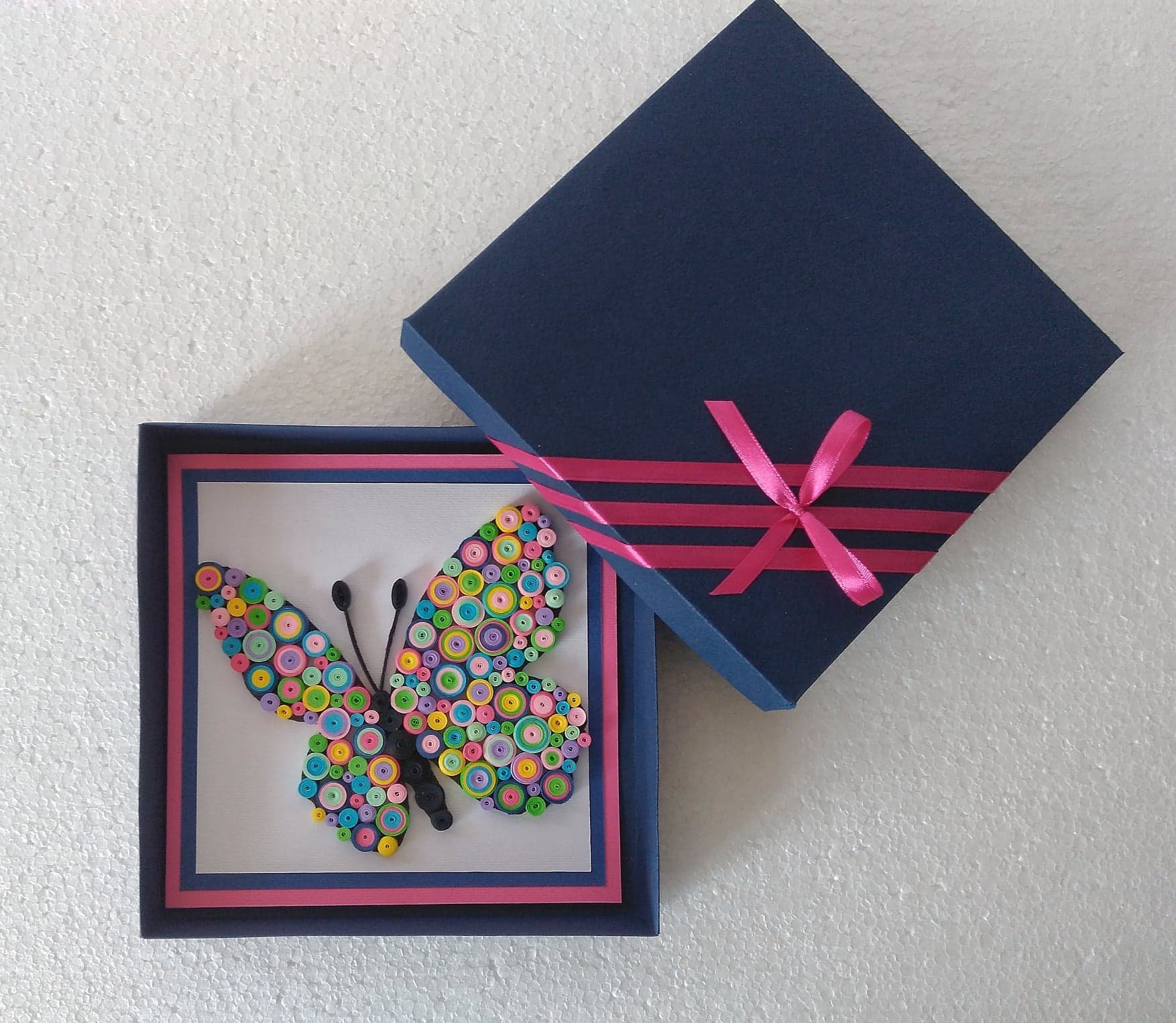 Quilling Gift Colorful Butterfly Card - Etsy