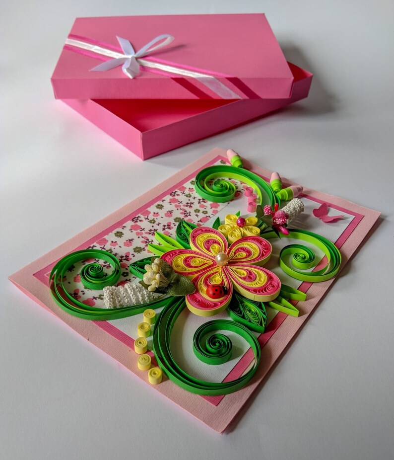 Quilling Flower Card - Etsy