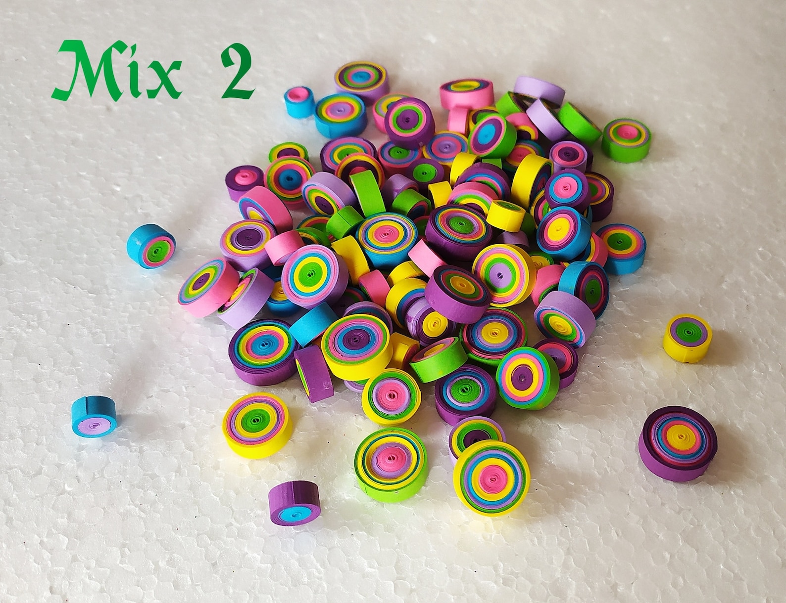 Quilling Rolled Pieces MIX Colors Package of 100 Paper Balls Paper ...