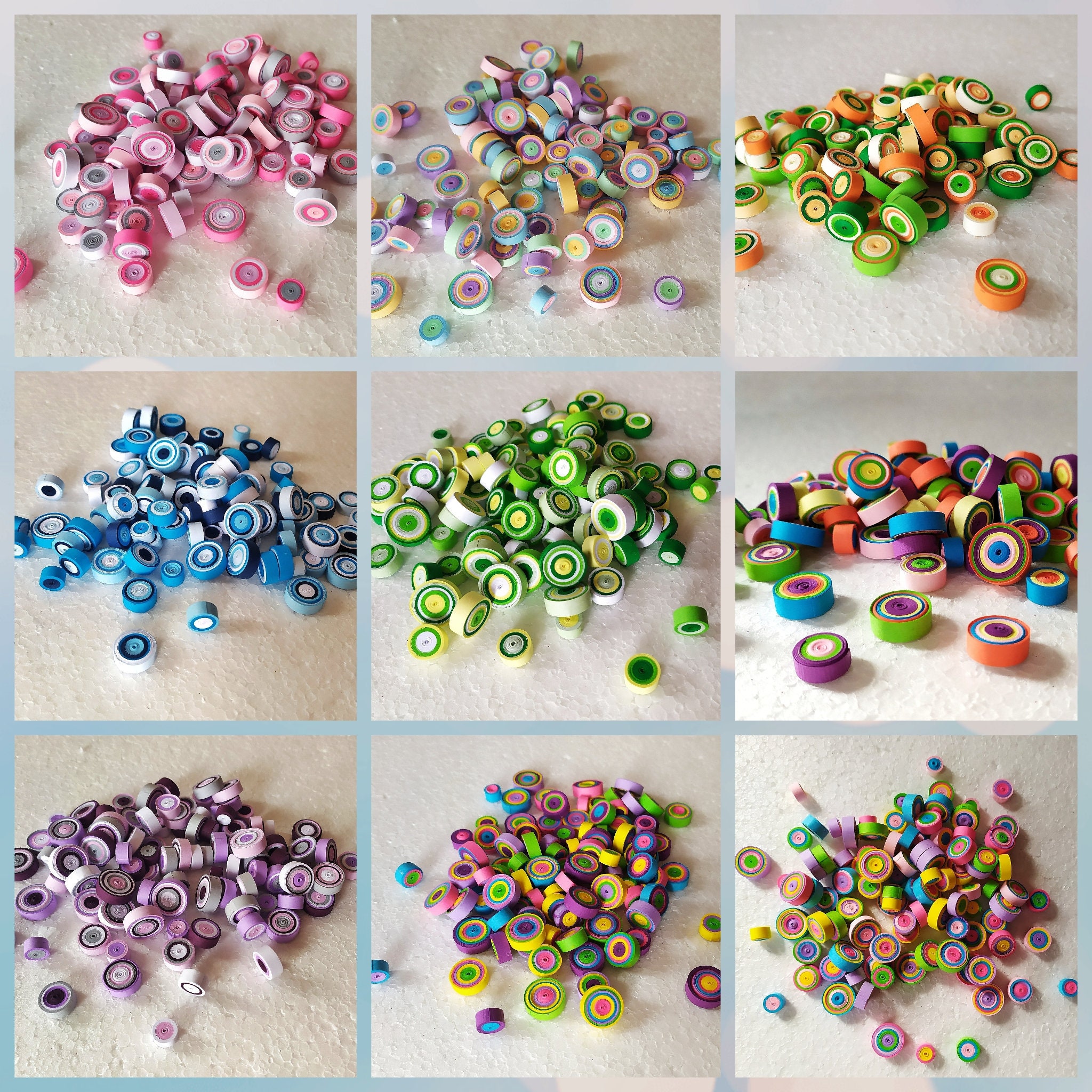 Quilling Rolled Pieces MIX Colors Package of 100 Paper Balls - Etsy