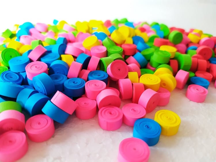 Quilling Colorful Package of 100 Rolled Pieces Paper Coils - Etsy