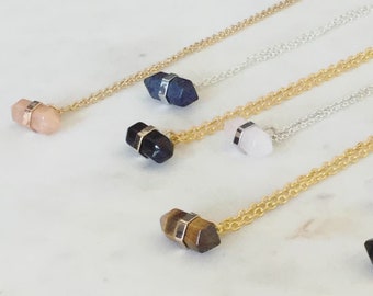 Horizontal Stone Necklace - Etsy