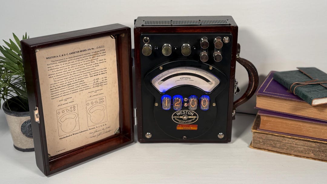 1945 Antique Weston A.C. & D.C. Ammeter Upcycled Nixie Tube Clock - Etsy