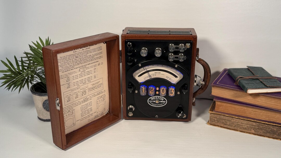 1948 Antique Weston Wattmeter Upcycled Nixie Tube Clock - Etsy
