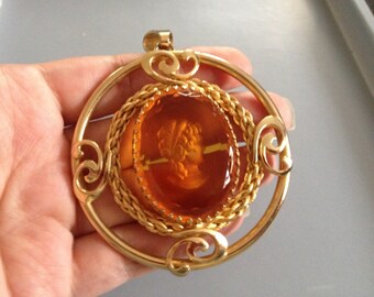 Amber Glass Cameo - Etsy