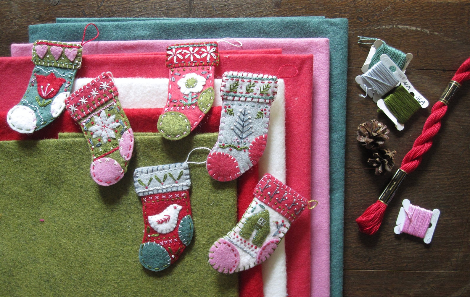 Pattern and Instructions Whimsical Felt Folk Art Stocking - Etsy