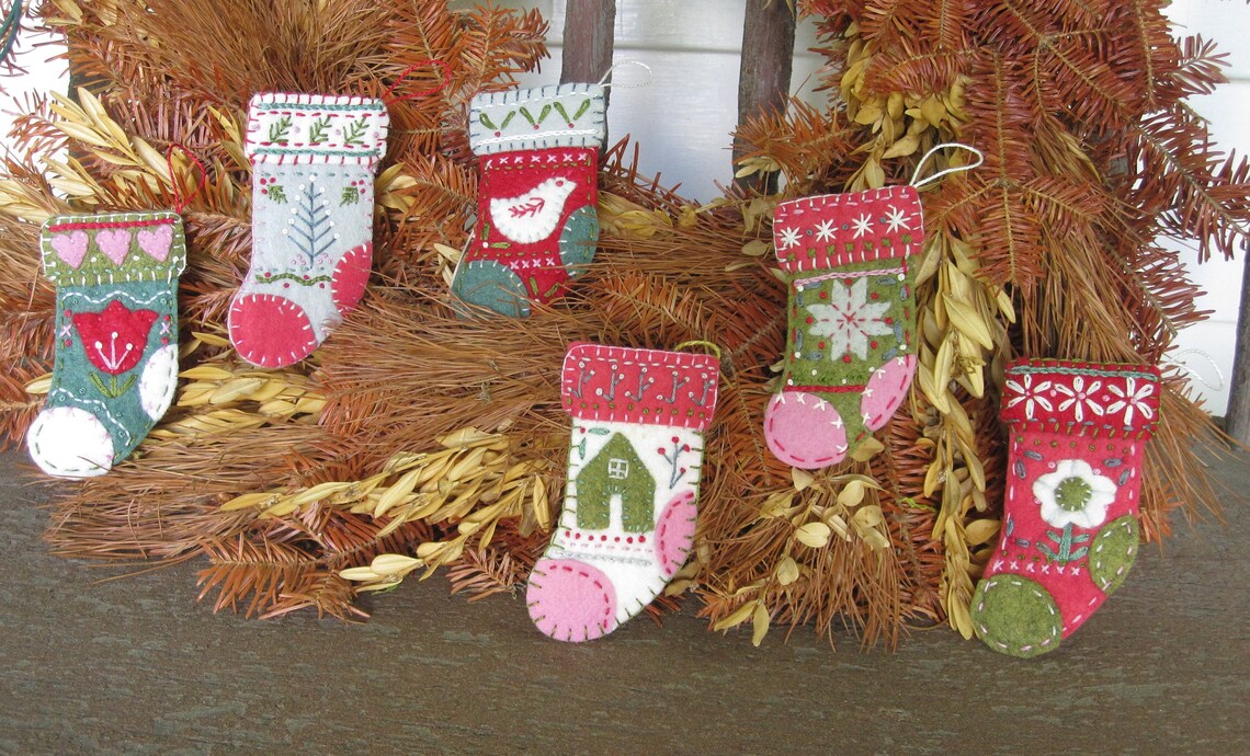 Pattern and Instructions Whimsical Felt Folk Art Stocking - Etsy