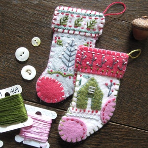 Pattern and Instructions - Whimsical Felt Folk Art Stocking Ornament ...