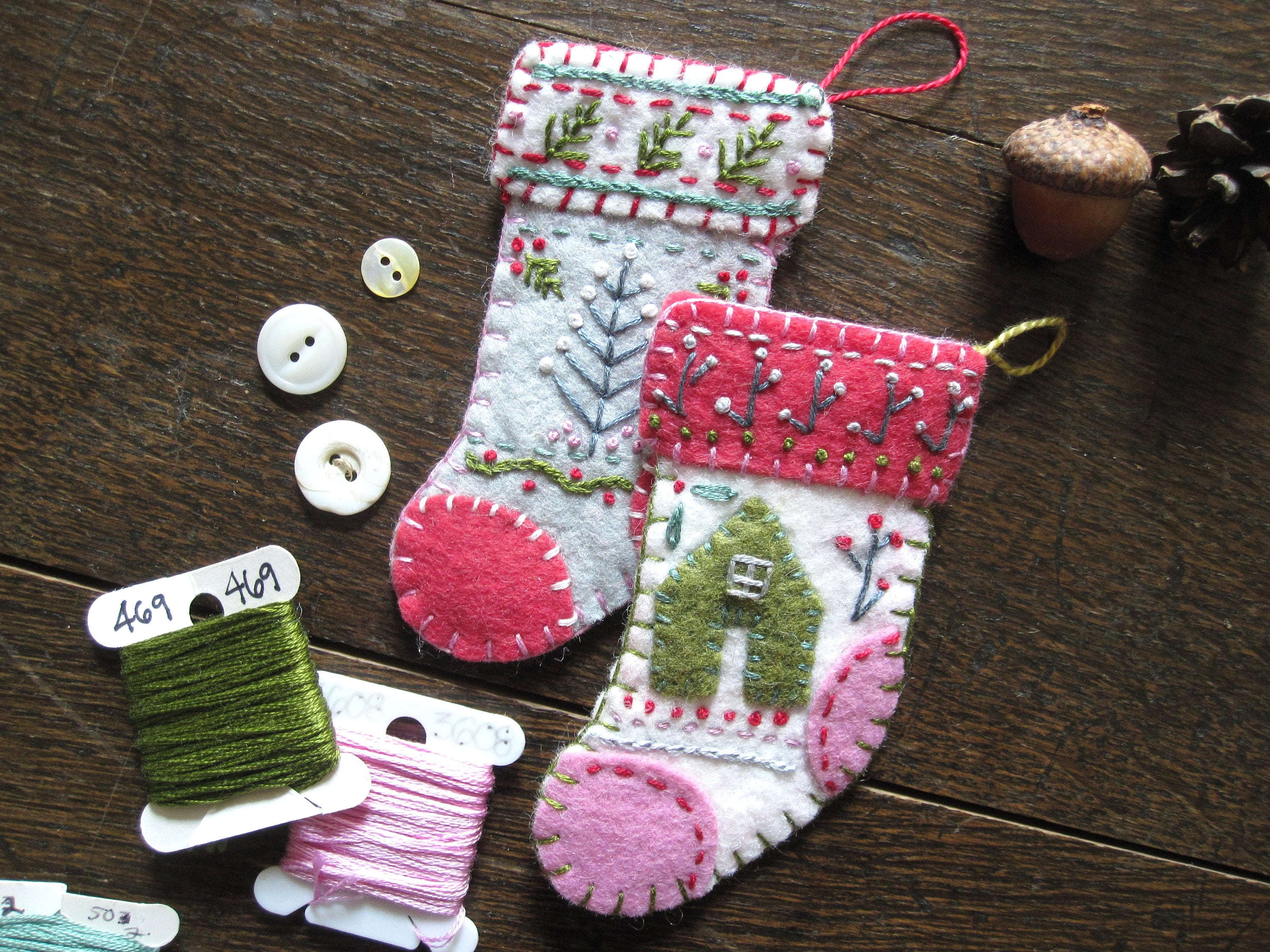 Pattern and Instructions Whimsical Felt Folk Art Stocking - Etsy