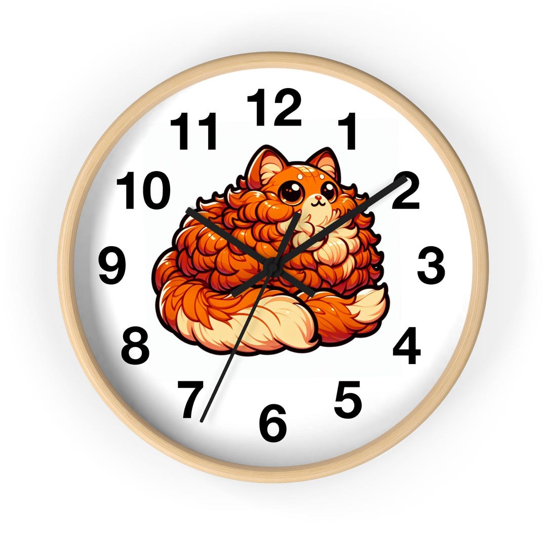 Fuzzy Kitty Wall Clock - Etsy