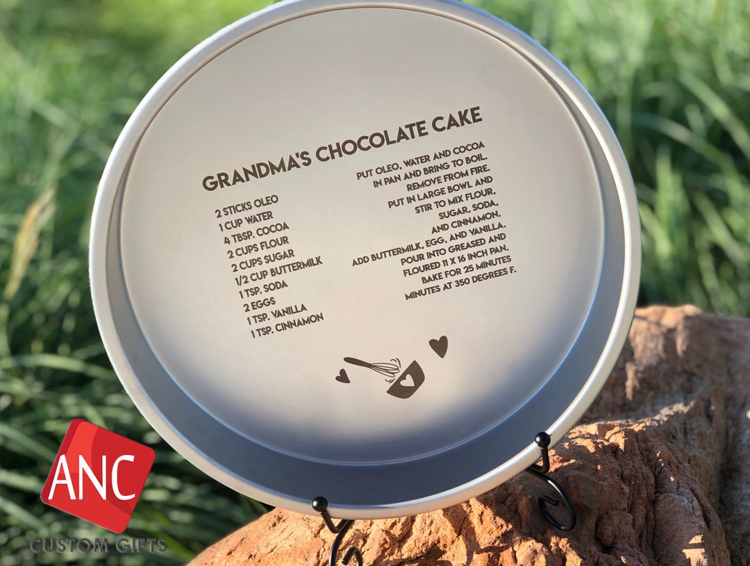 Personalized Cake Pan, Hand Written Cake Recipe, Favorite Recipe Pan ...