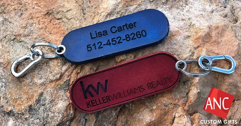 Custom Leather Key Chain Remax Key Chain Keller Williams - Etsy