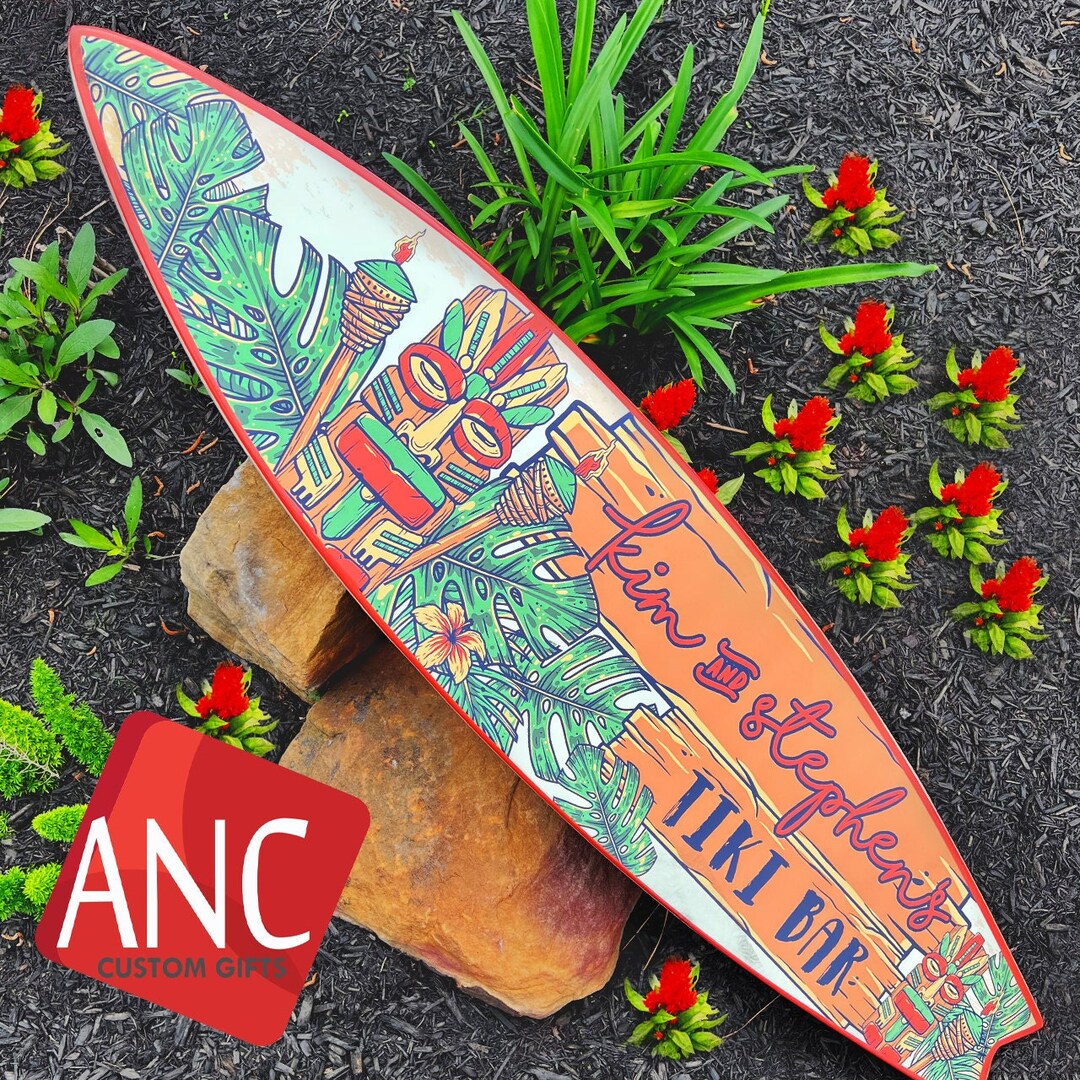 Surfboard Sign, Beach House Decor, Personalized Surf Sign, Swimming ...