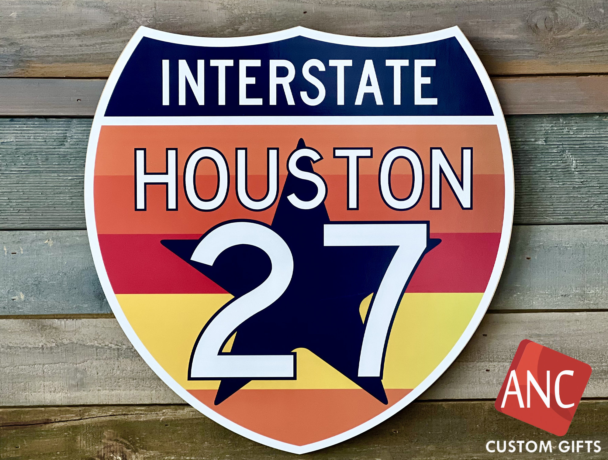 Houston Astros Themed Interstate Sign - Space City Porch Sign - Astros ...