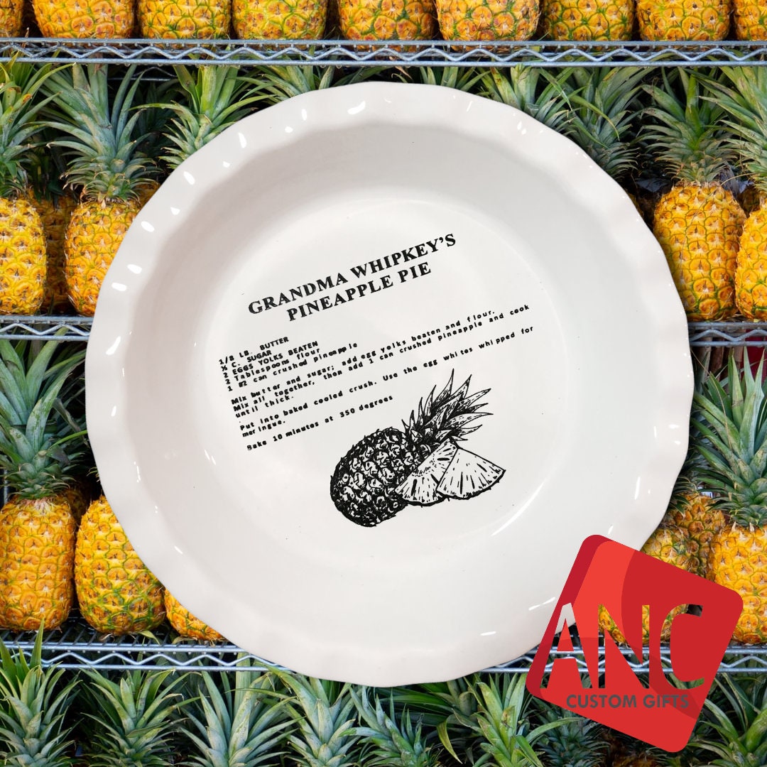 Personalized Pie Pan, Hand Written Pie Recipe, Family Recipe Plate ...