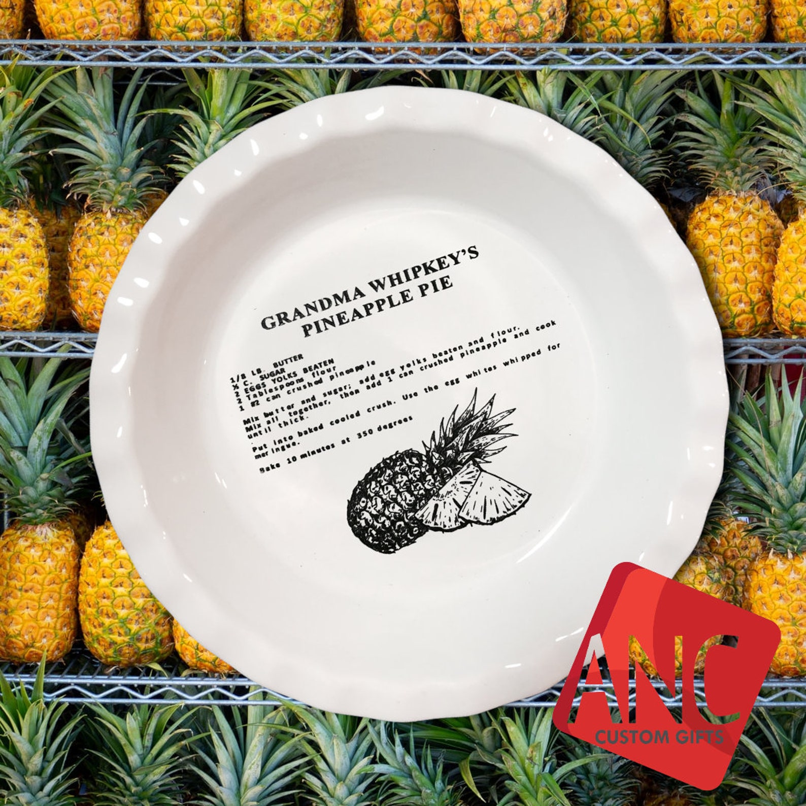 Personalized Pie Pan Hand Written Pie Recipe Family Recipe - Etsy