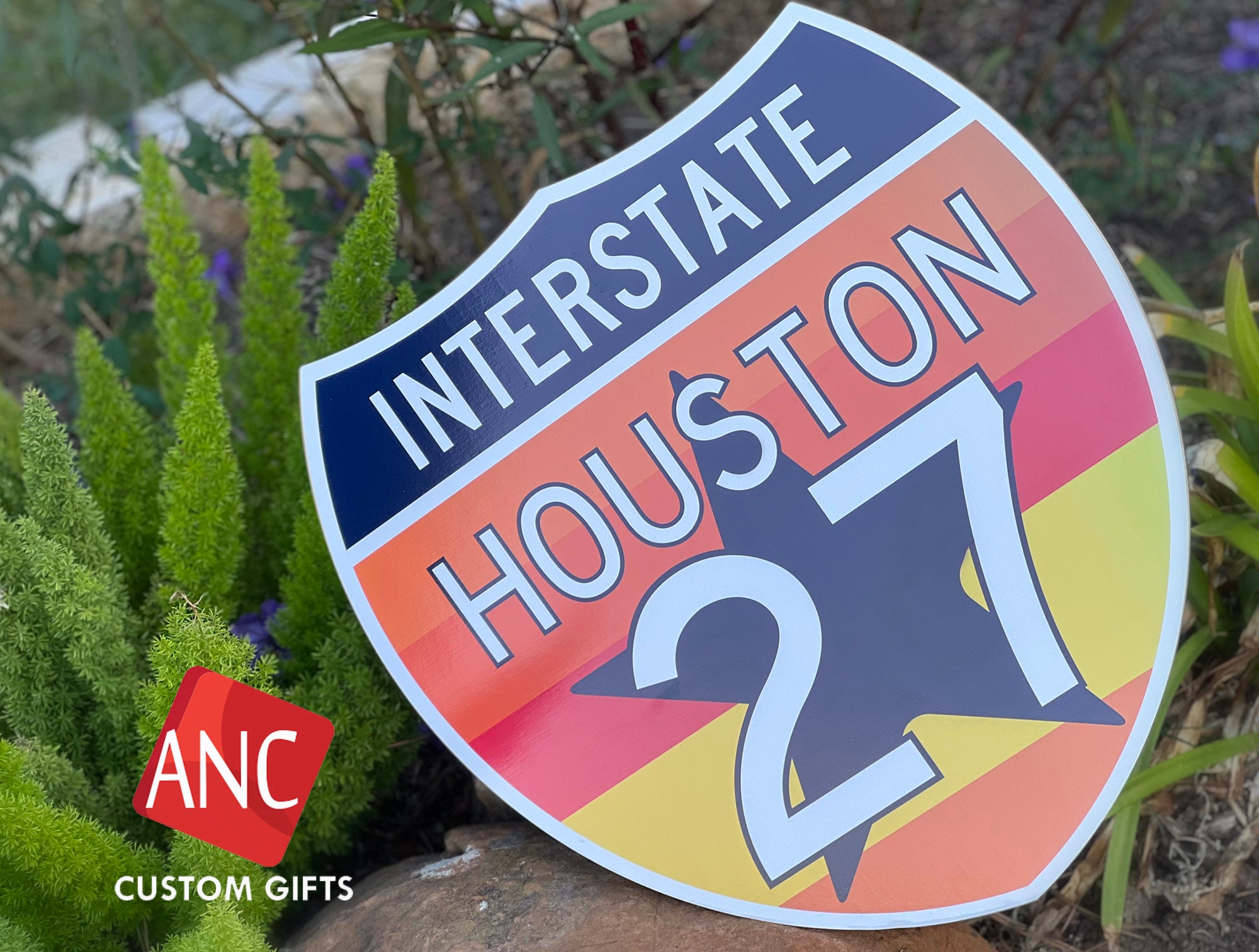 Houston Astros Themed Interstate Sign - Space City Porch Sign - Astros ...