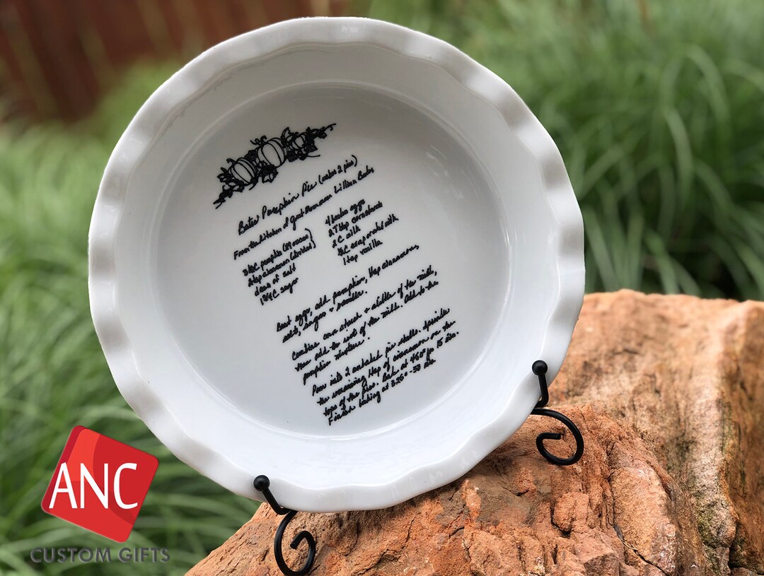 Personalized Pie Pan, Hand Written Pie Recipe, Family Recipe Plate ...