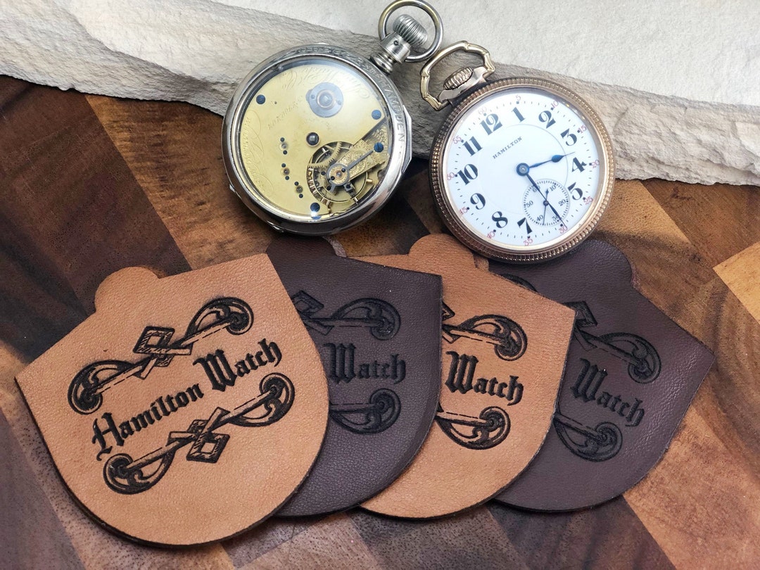 LEATHER Hand Made Pocket Watch Storage Pouch- Hamilton, Elgin Other ...