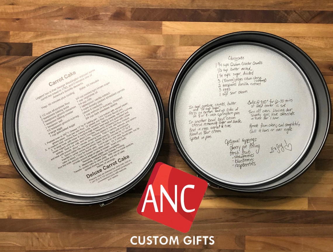 Personalized Springform Pan 9", Hand Written Cheesecake Recipe ...