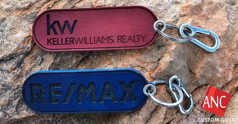 Custom Leather Key Chain Remax Key Chain Keller Williams - Etsy