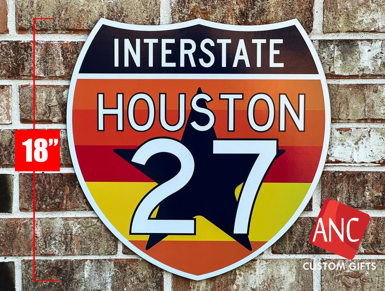 Houston Astros Themed Interstate Sign Space City Porch Sign - Etsy