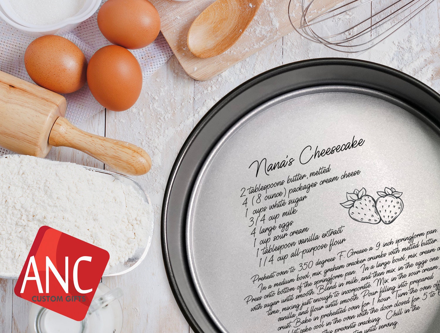 Personalized Springform Pan 9", Hand Written Cheesecake Recipe ...