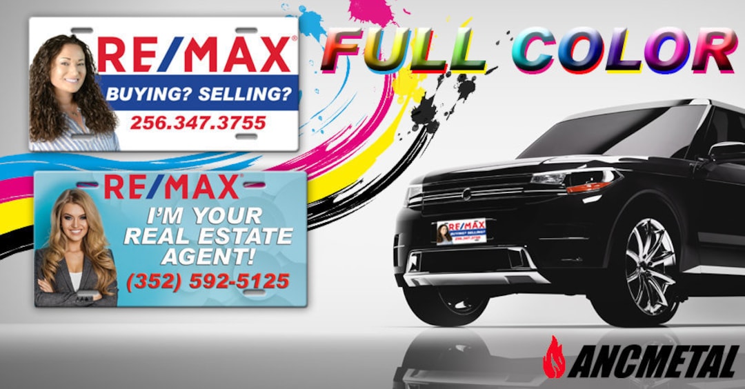 Re/max FULL Color Vanity License Plate Fully Personalized - Realtor ...