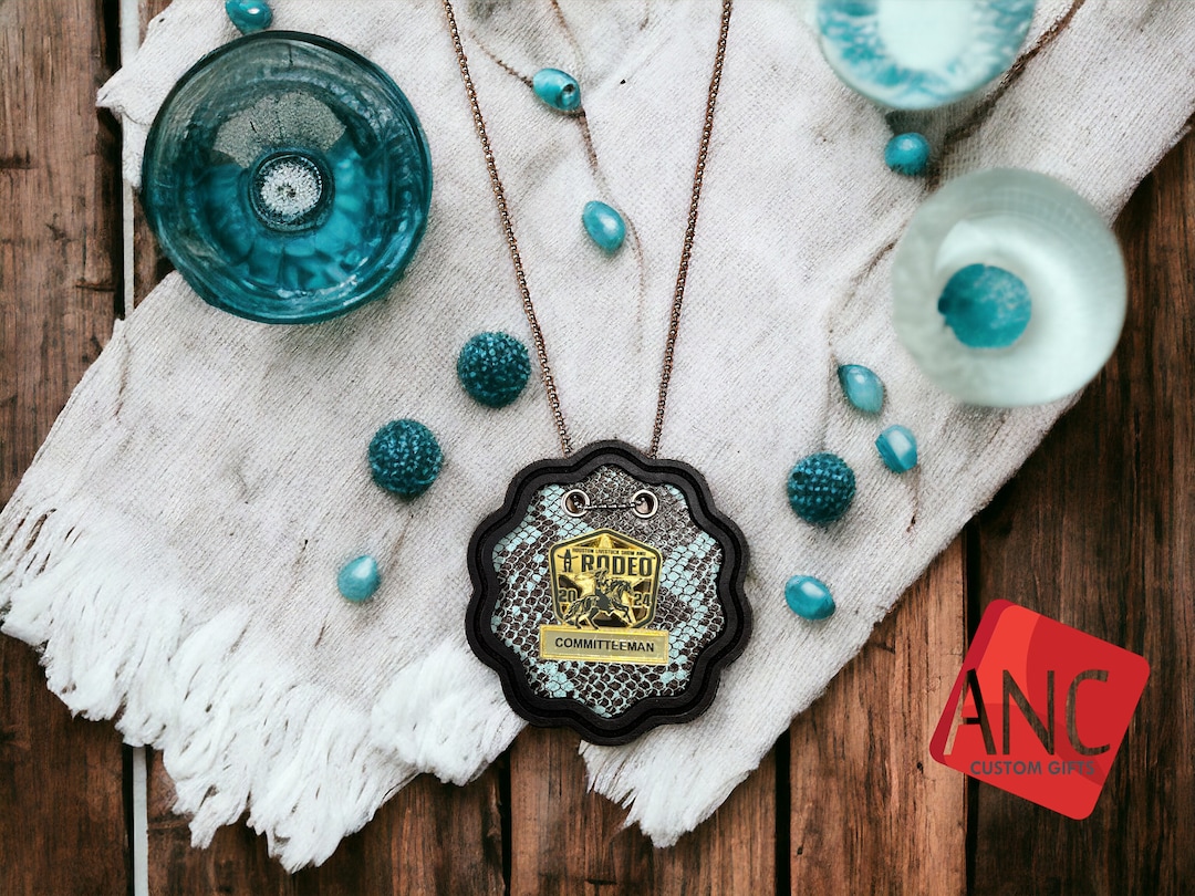 Leather Badge Holder - Personalized Rodeo Committee Badges - Custom ...