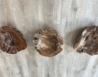 Teak Root Bowl Stained - Etsy