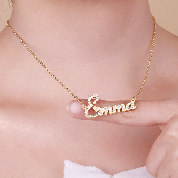 Baby Name Necklace - Etsy
