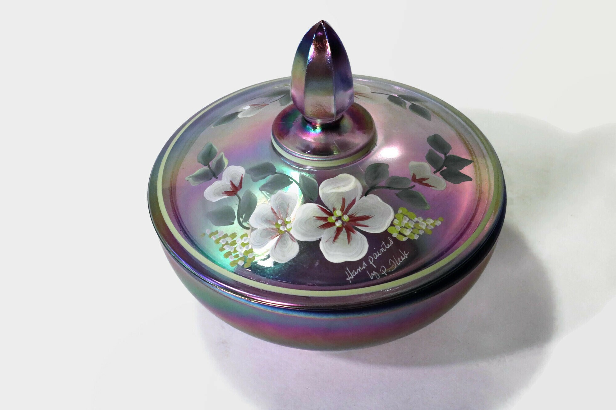 1999 Fenton Family Signature Series Violet Satin Covered Box - George ...