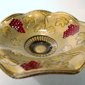 Goofus Glass Set of 2 Bowls - Grape and Leaf and Sawtooth Floral ...
