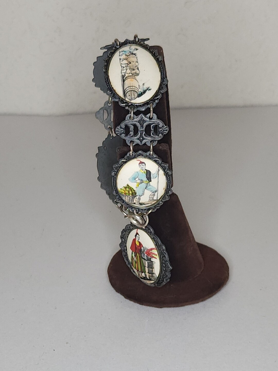 Antique Story Teller Panel Bracelet - Paper With Clear Coating B-4-53 ...