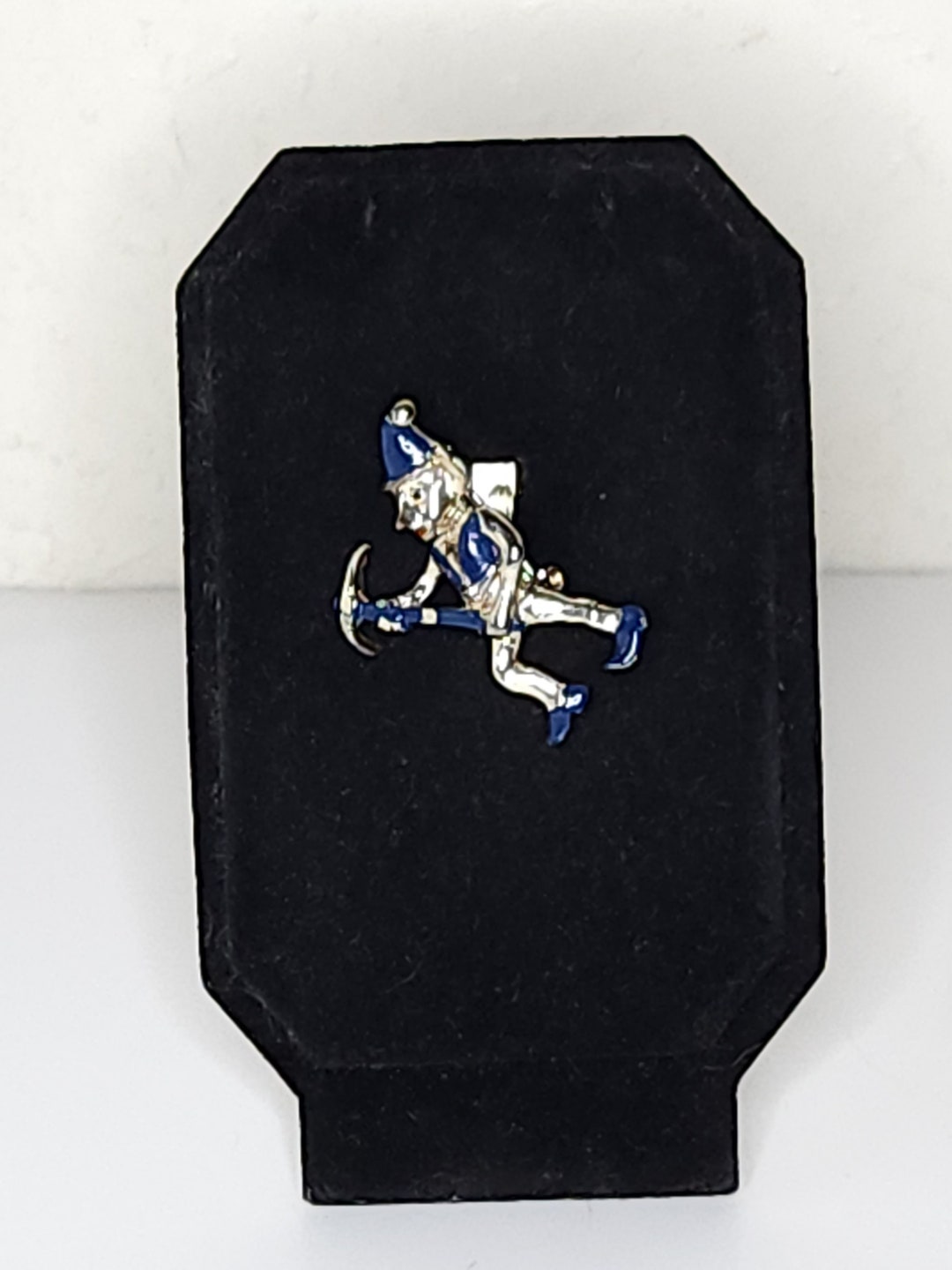 Vintage Silver Tone Elf Scatter Pin With Blue Enamel Detailing C-2-94 ...