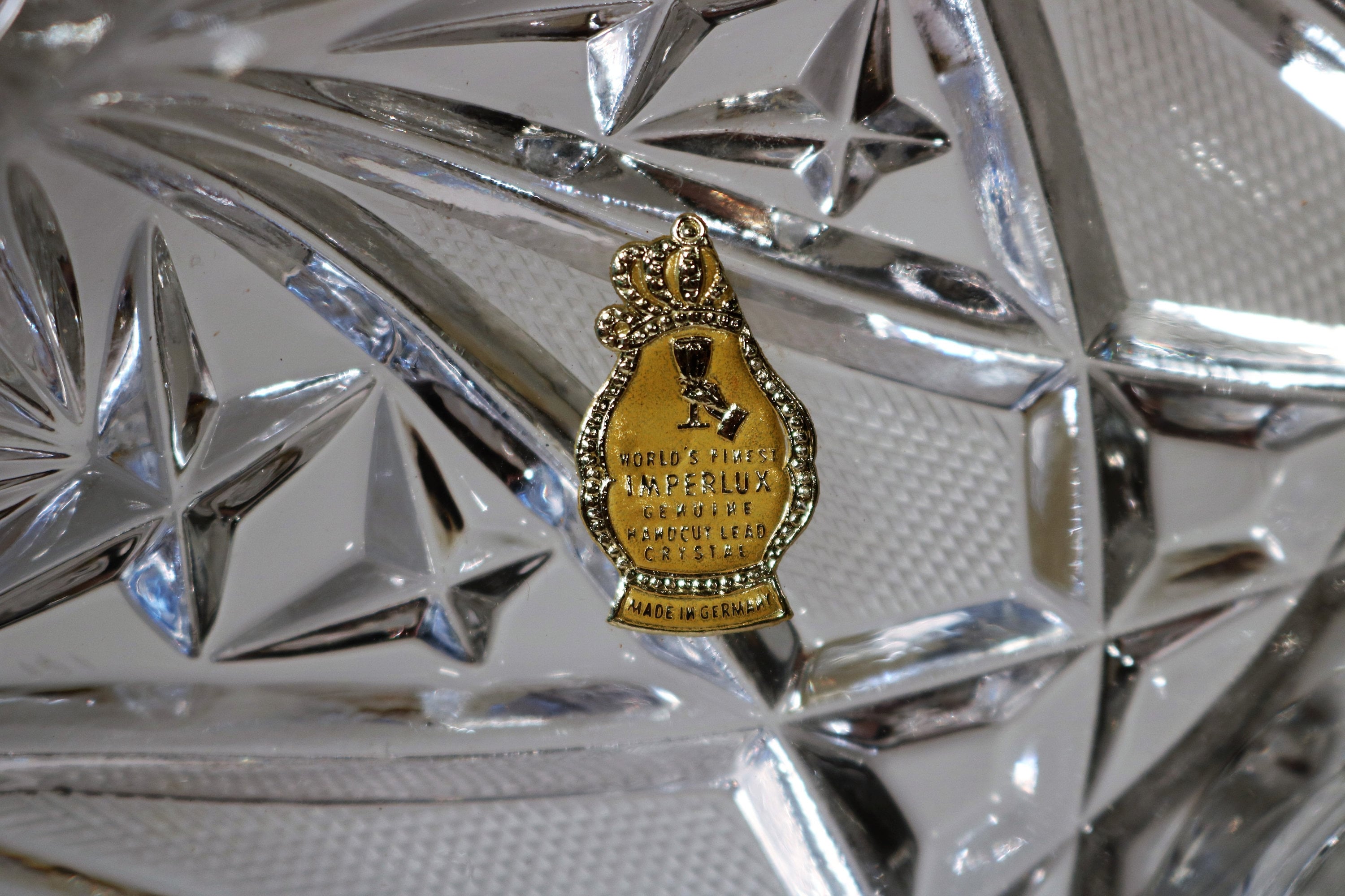 1970's RARE World's Finest Imperlux Lead Crystal Handcut 12 Hors D ...