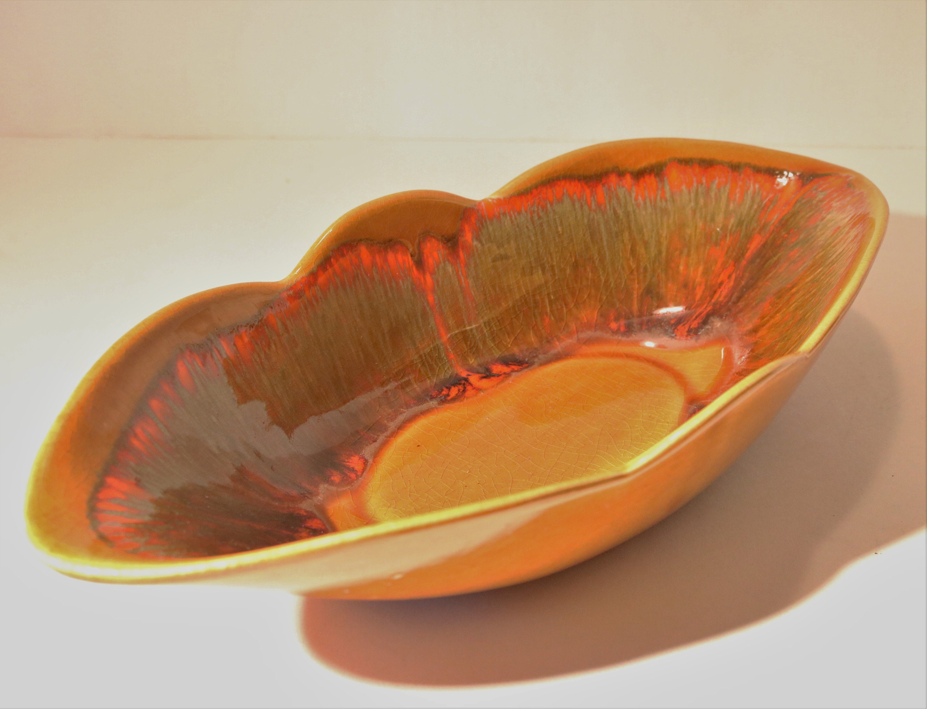 Deforest of California Pottery 22 52 Golden Brown Orange Tan Oblong ...