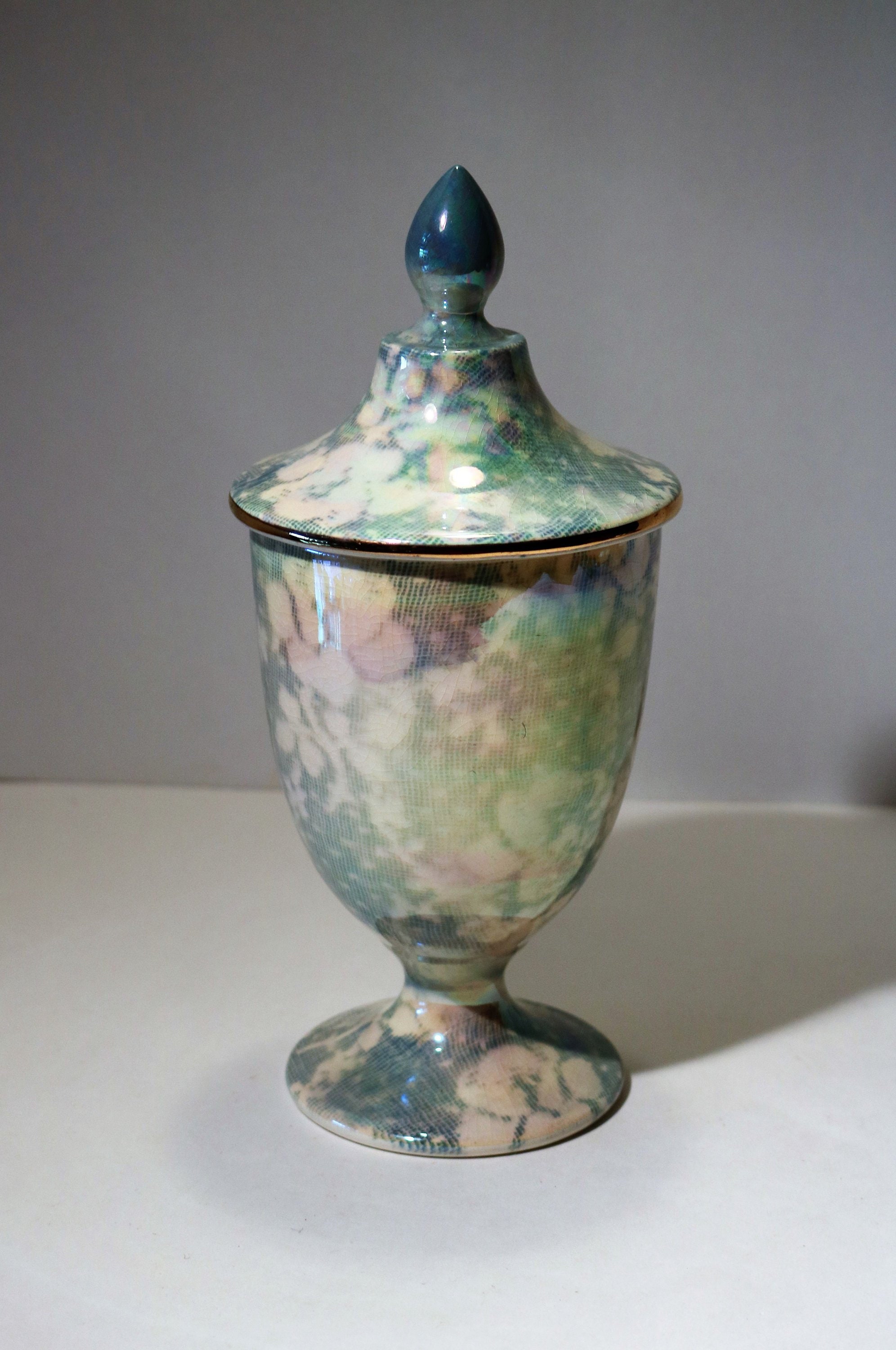 1930-34 Royal Winton Grimwades Lusterware BROCADE Pattern in Blue Candy ...