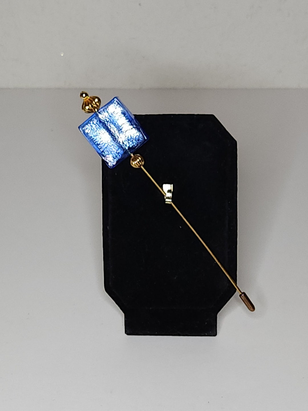 Vintage Dichroic Glass (foil) Blue Square Stick Pin A-9-14 - Etsy