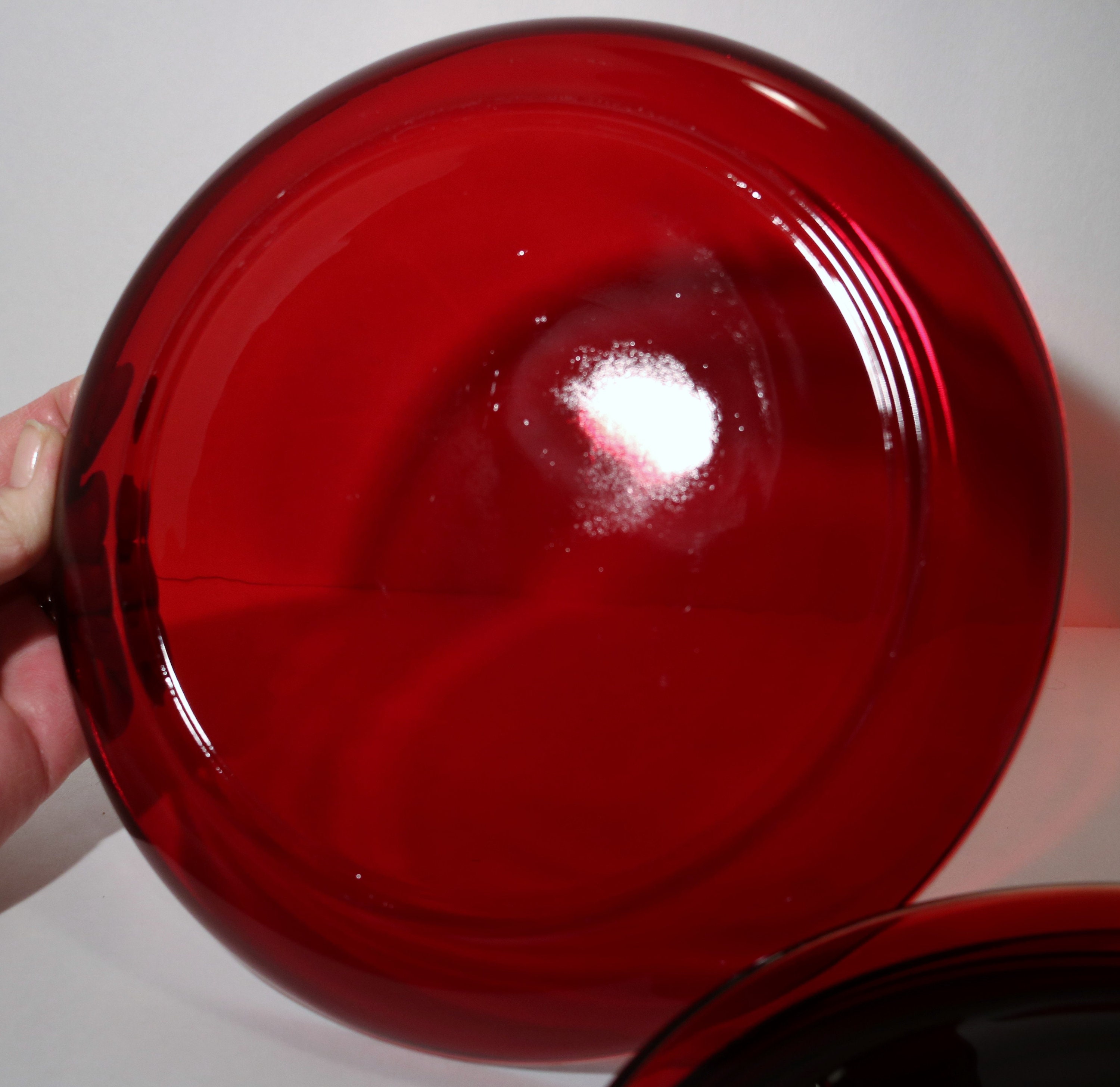 24 HOLD - c.1930-50's Ruby Red 9 Round Plate with Rolled Edge (1 ...