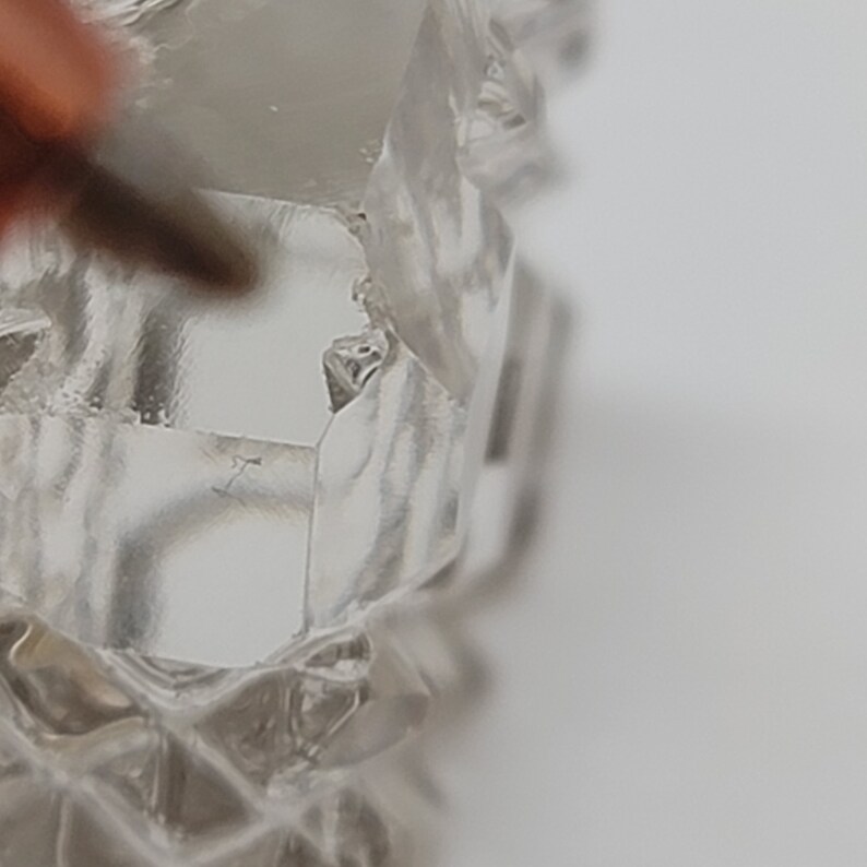 Antique Cut Crystal Small Inkwell Pot With Plastic Flower Lid - Etsy