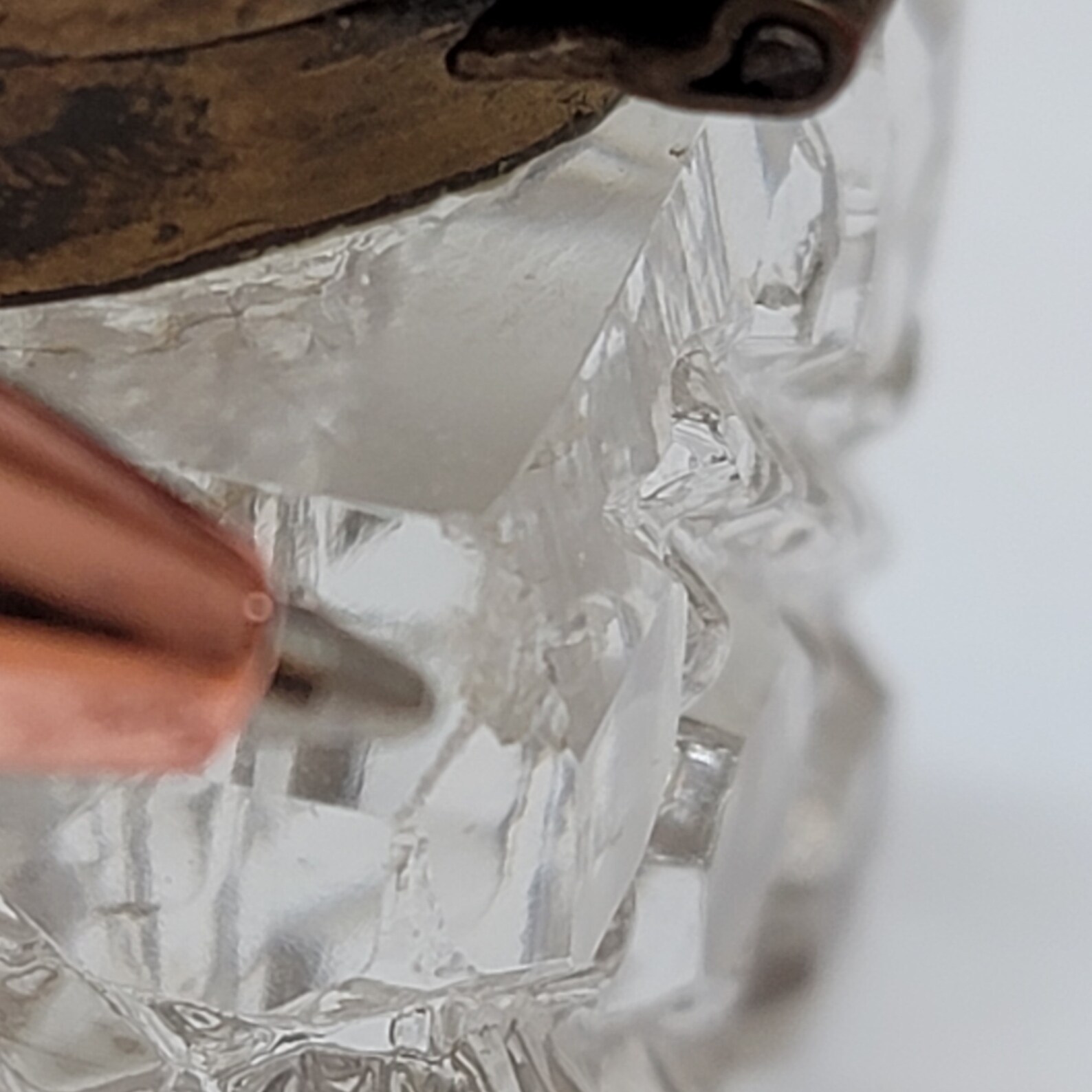 Antique Cut Crystal Small Inkwell Pot With Plastic Flower Lid - Etsy