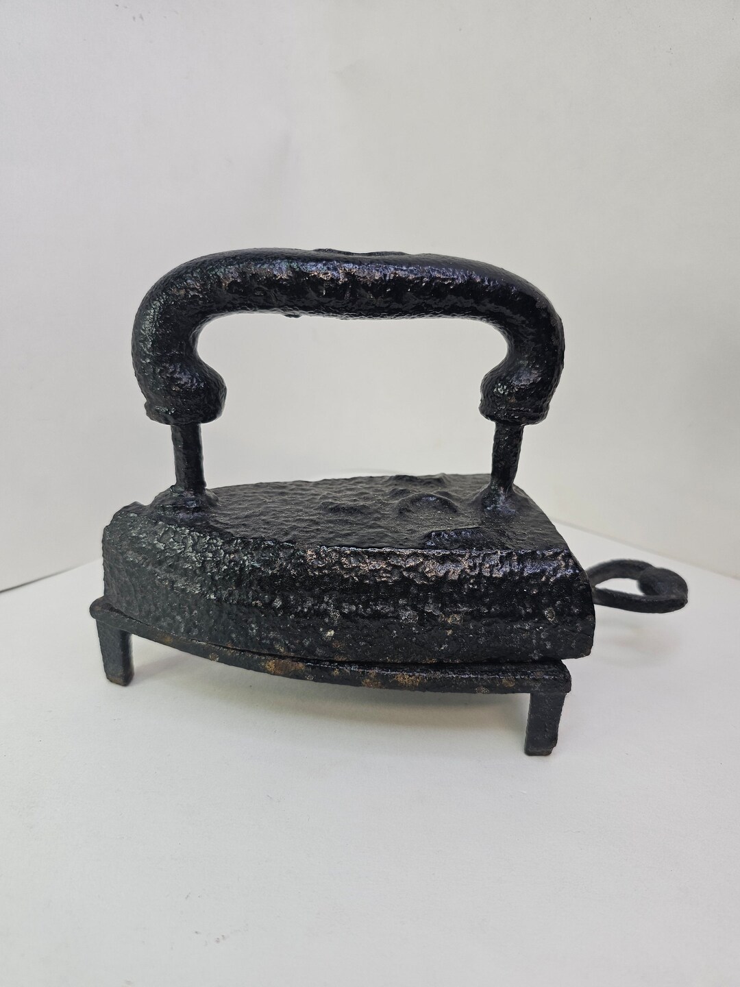 Vintage Cast Sad Iron and Trivet Doorstop Primitives - Etsy