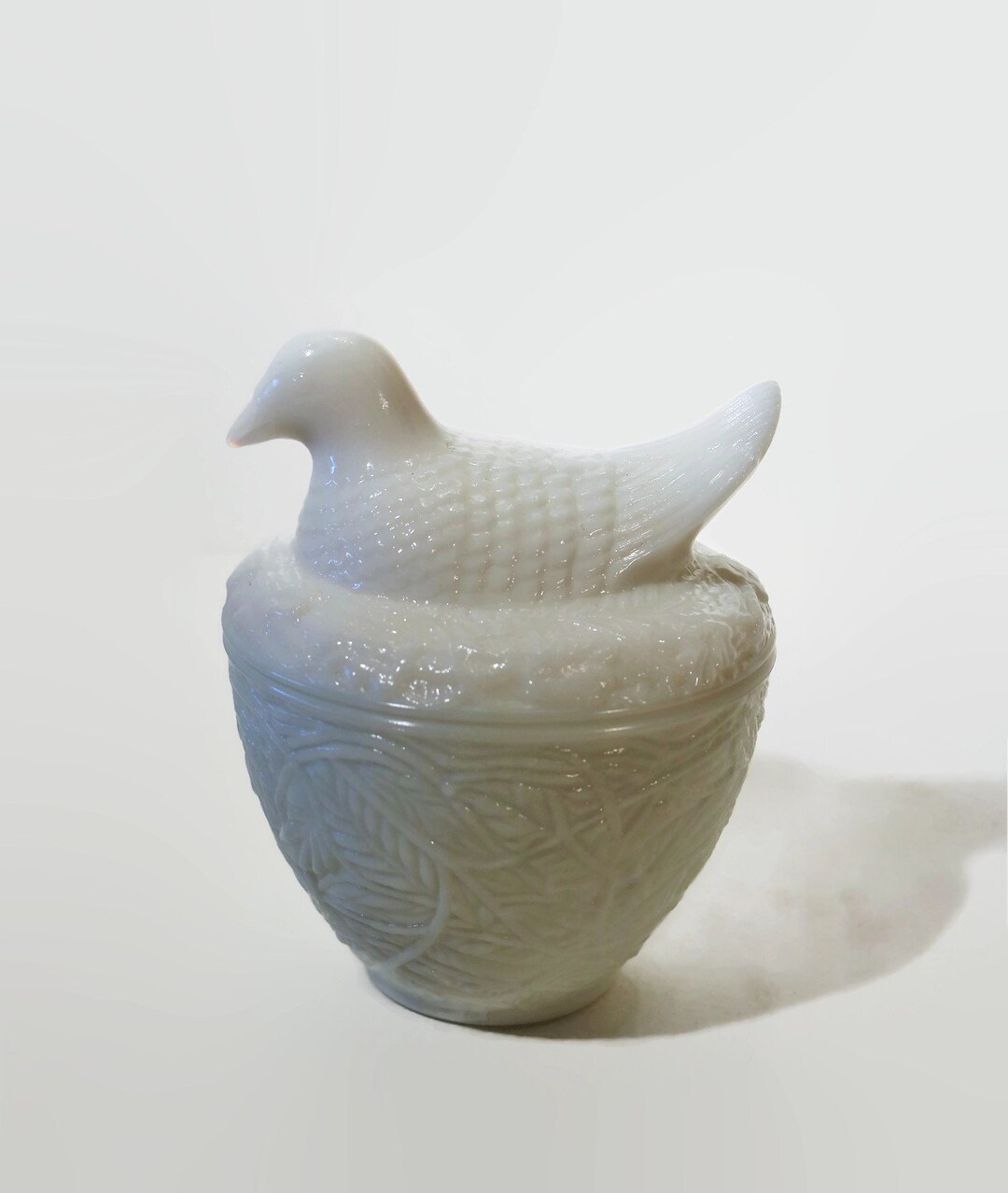 1970's Avon Milk Glass Nesting Hen Dove Bird Covered Dish Box Jar - Etsy
