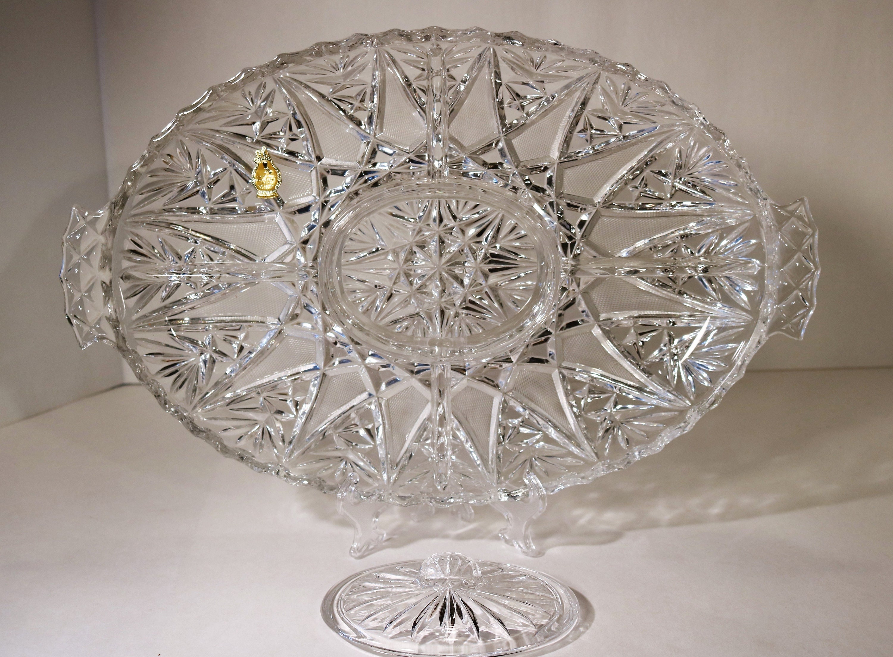1970's RARE World's Finest Imperlux Lead Crystal Handcut 12 Hors D ...