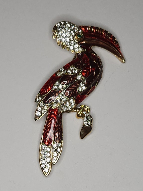 Vintage Gene Verri Signed Craft Exotic Bird Brooch Pi… - Gem