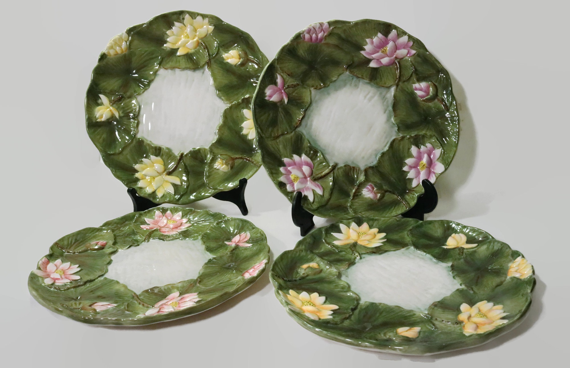Pacific Rim China Lotus Flower Water Lily Dinner Plates - Hard to Find