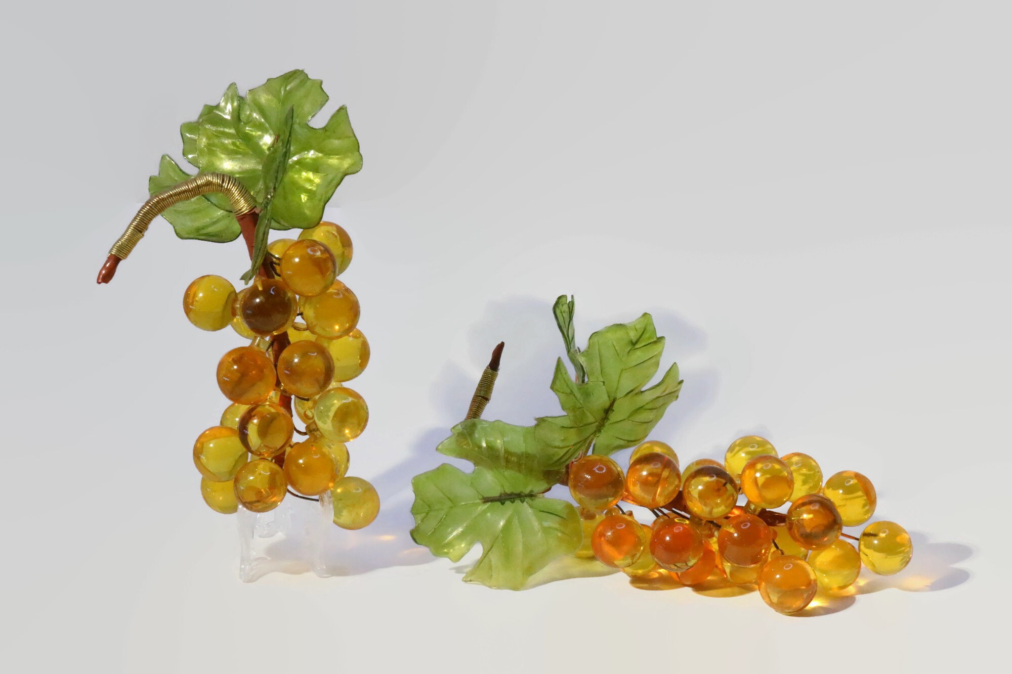 Mid Century Lucite Acrylic Golden Yellow Amber Grape Bunches (Smaller ...